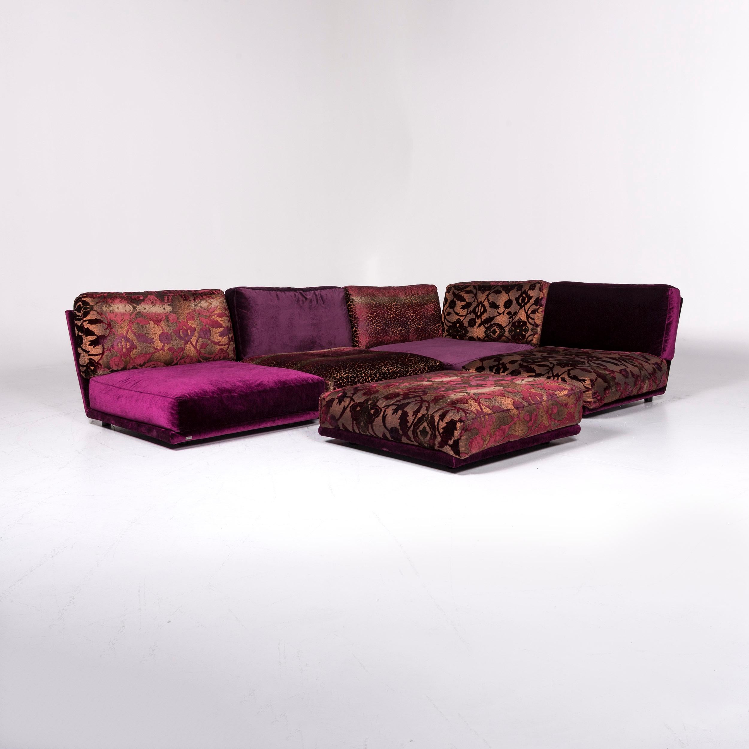 Bretz Napali Velvet Fabric Corner Sofa Purple Pattern at 1stDibs ...