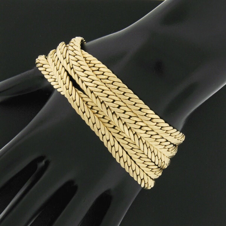 Brevetto 18k Gold Multi Strand 5 Row Cuban Curb Link Brushed Wide ...