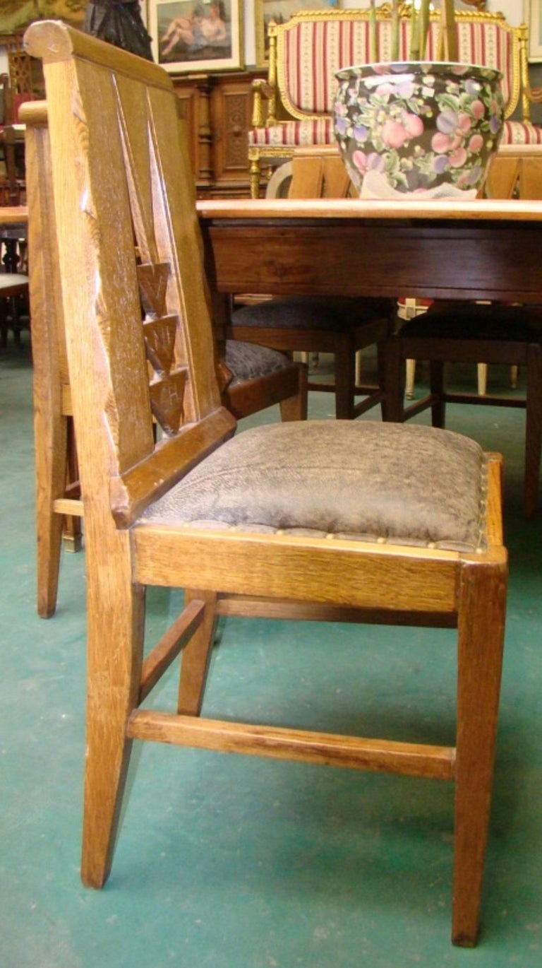 Brewery Munich Set 6 Chairs in Wood and Leather Jugendstil, Art Nouveau ...
