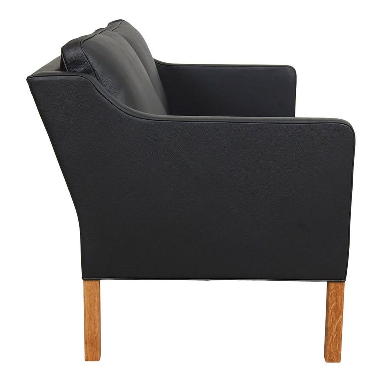 Børge Mogensen 2322 2-Pers Sofa Newly Upholstered with Black Bison ...