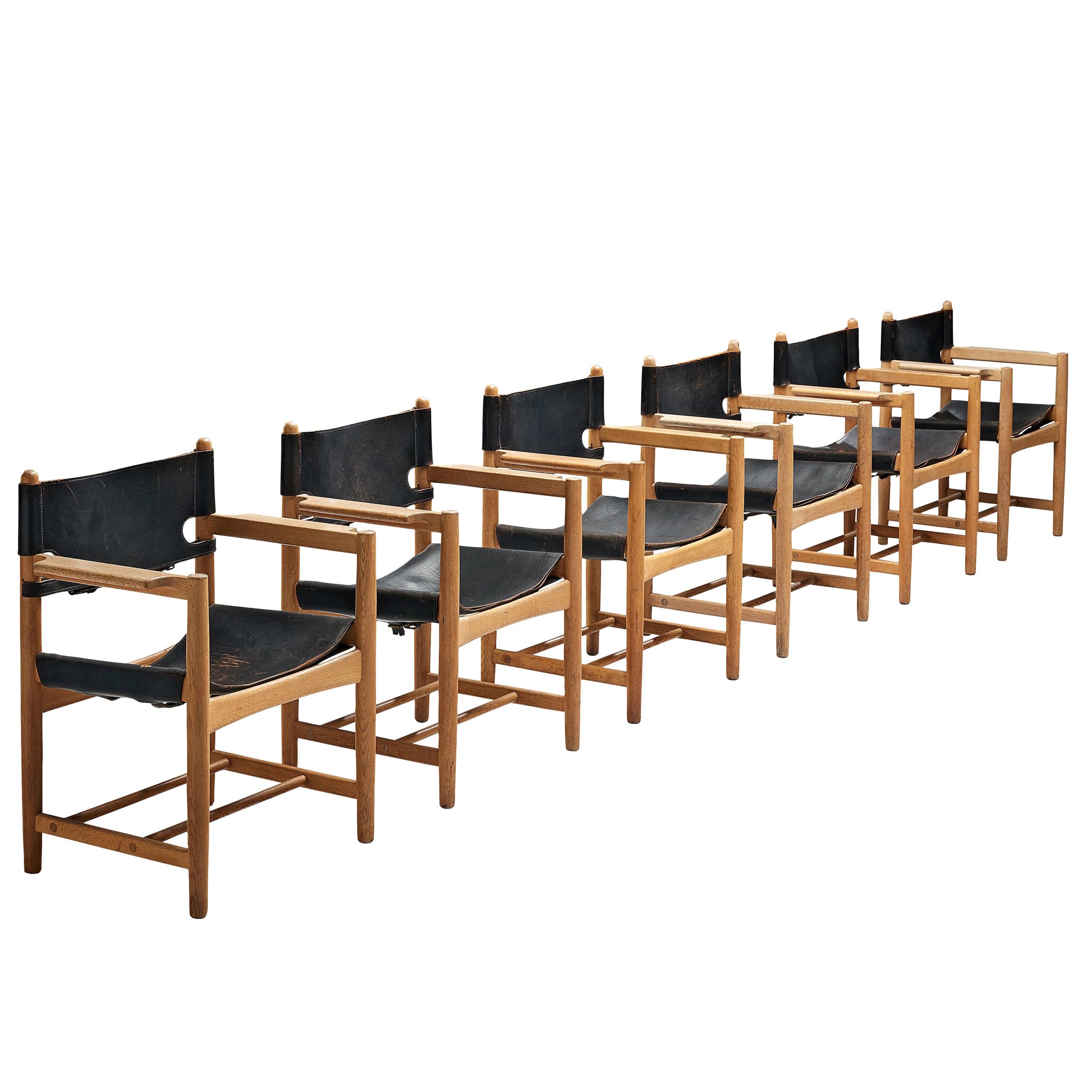 Vintage Børge Mogensen Set of Eight Grass Seat Dining Chairs For Sale ...