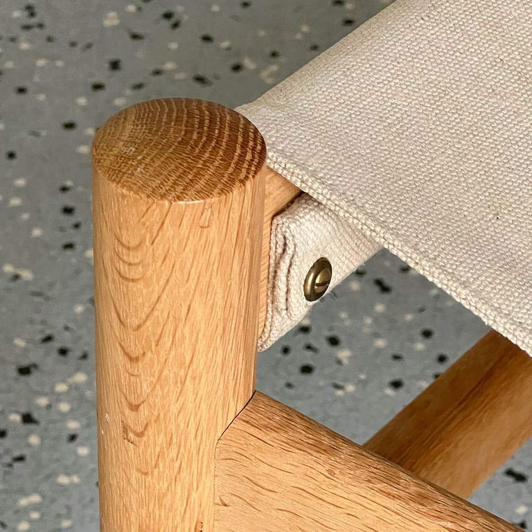 Børge Mogensen Model 2220 Stool in Oak and Canvas, 1960s For Sale at ...