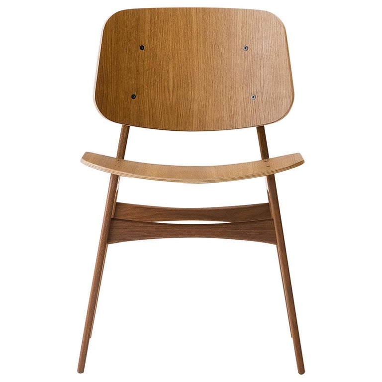 Børge Mogensen Soborg Chair, Wood Frame For Sale at 1stDibs