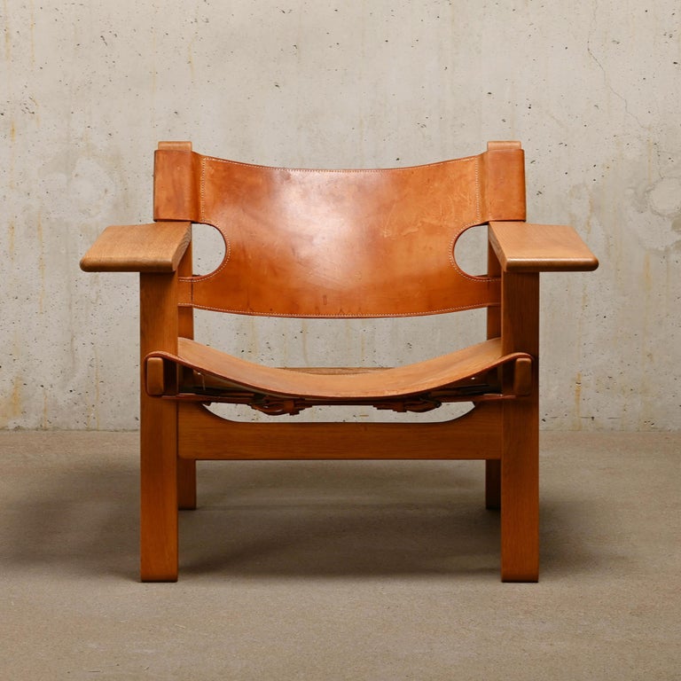 Børge Mogensen Spanish Chair in Cognac Leather and Oak for Fredericia ...