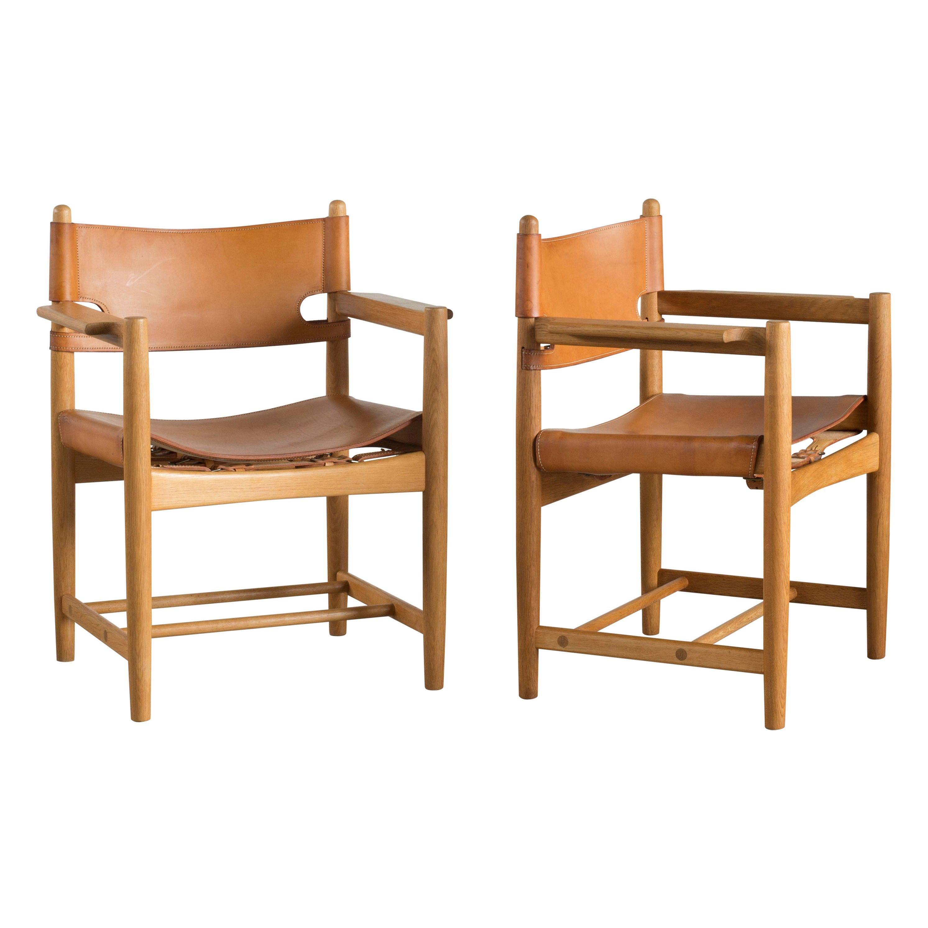 Børge Mogensen Pair of Spanish Chairs for Fredericia Furniture at 1stDibs