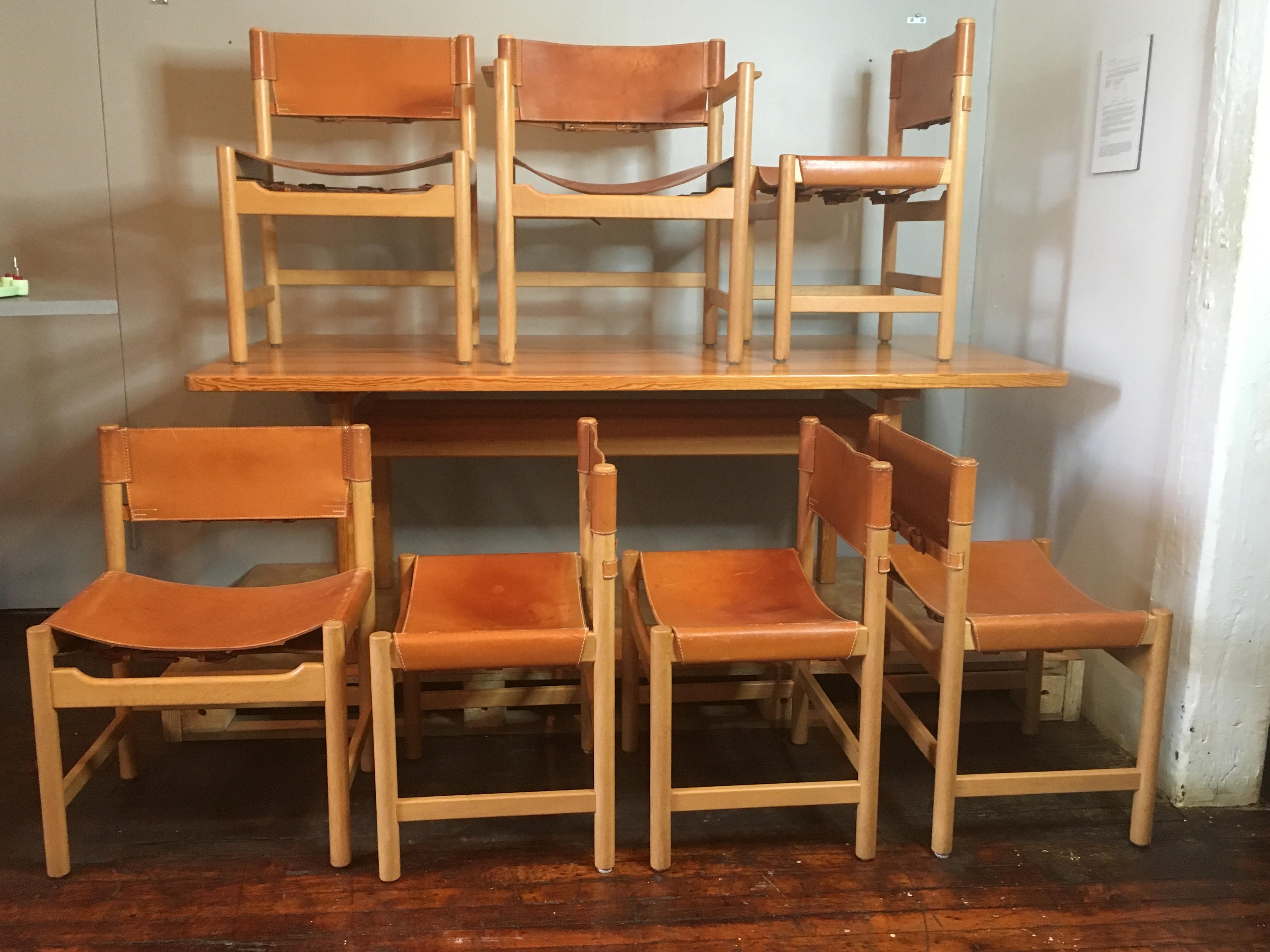 Børge Mogensen Vintage Pine Dining Table and 8 - Chairs / Frederica ...