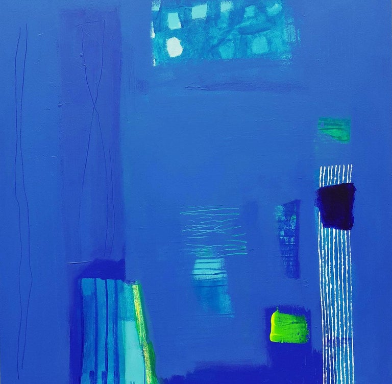 Brian Bartlett - November - contemporary blue abstract acrylic square ...