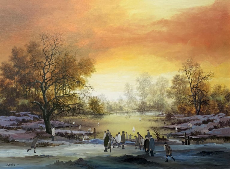 Brian 'Braaq' Shields - Sunset over Frozen Lake - Oil Painting by Brain ...