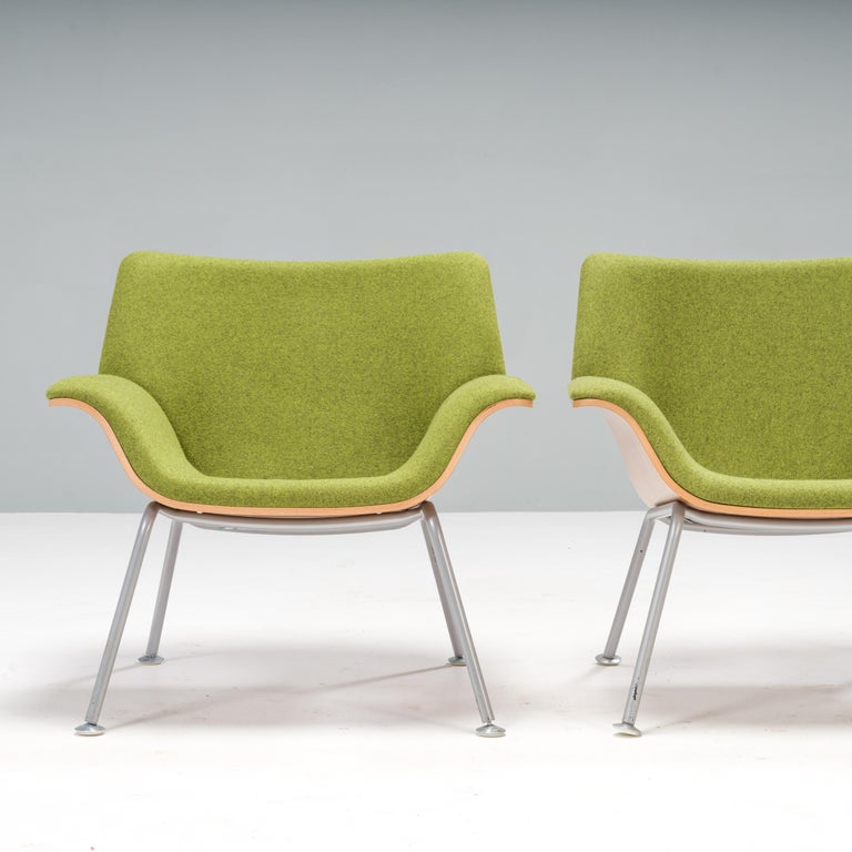Brian Kane for Herman Miller Green Swoop Plywood Armchairs, Set of 2 ...