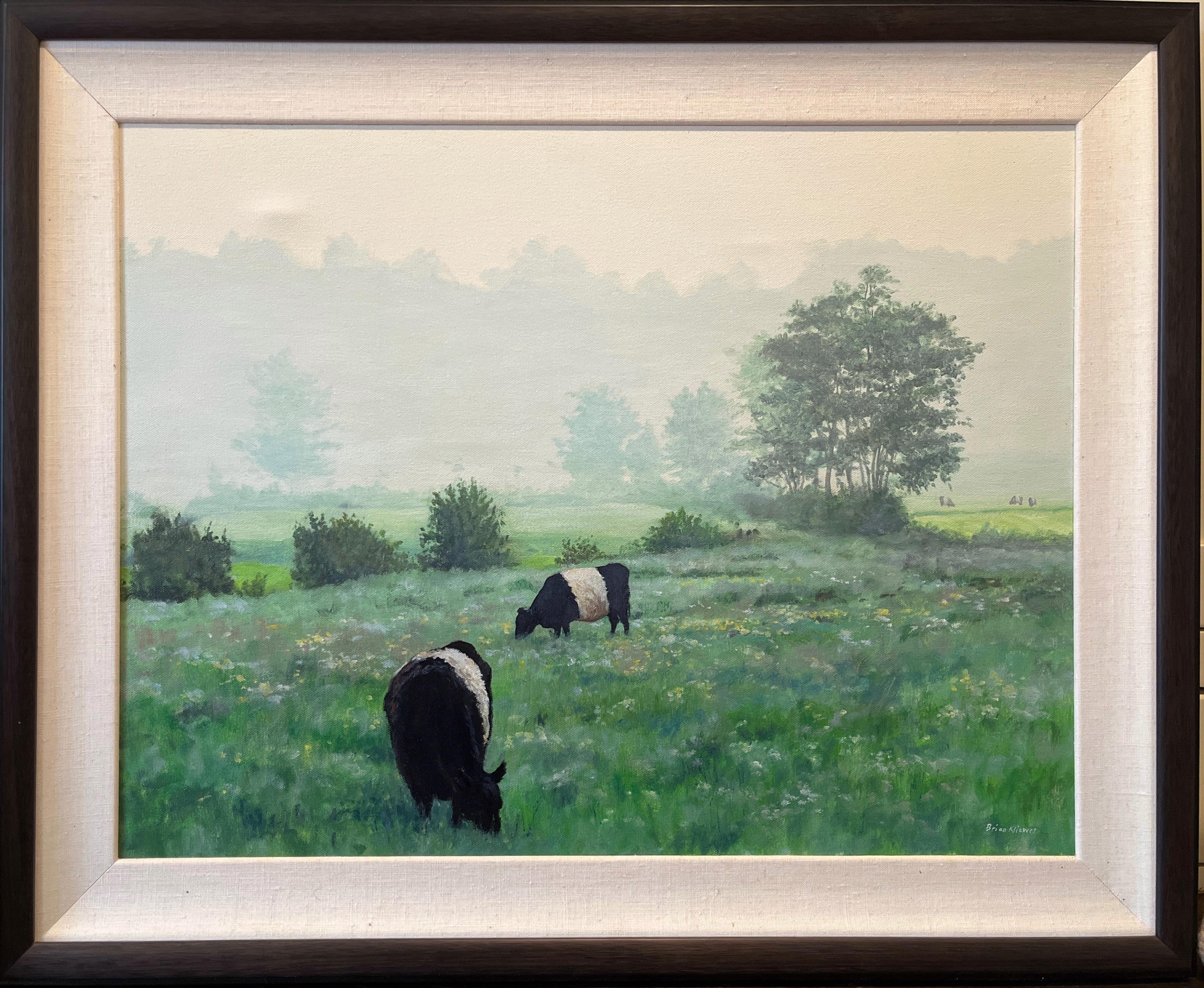 George Riecke - George Riecke (1848-1930) Bucolic Landscape w/ Sheep c ...