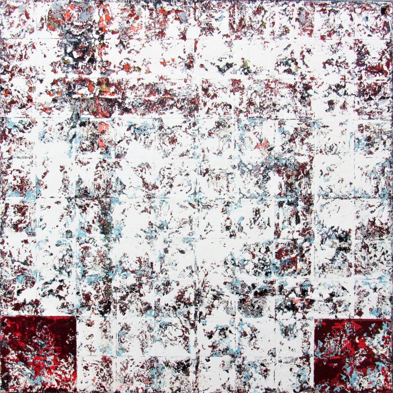 Brian Neish - Incognito - contemporary abstract geometric white oil ...