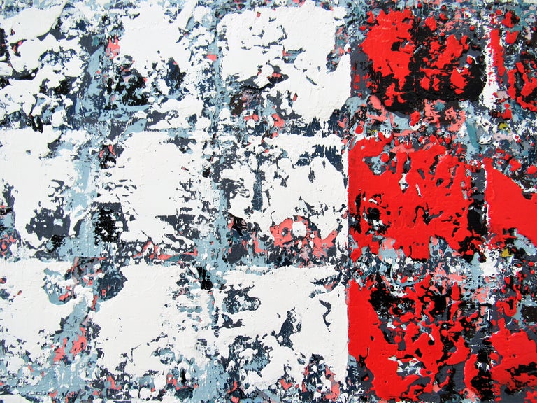 Brian Neish - Pang - Urban Grey Geometric Squares: Oil on Canvas For ...