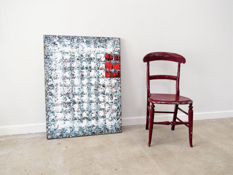 Brian Neish - Pang - Urban Grey Geometric Squares: Oil on Canvas For ...