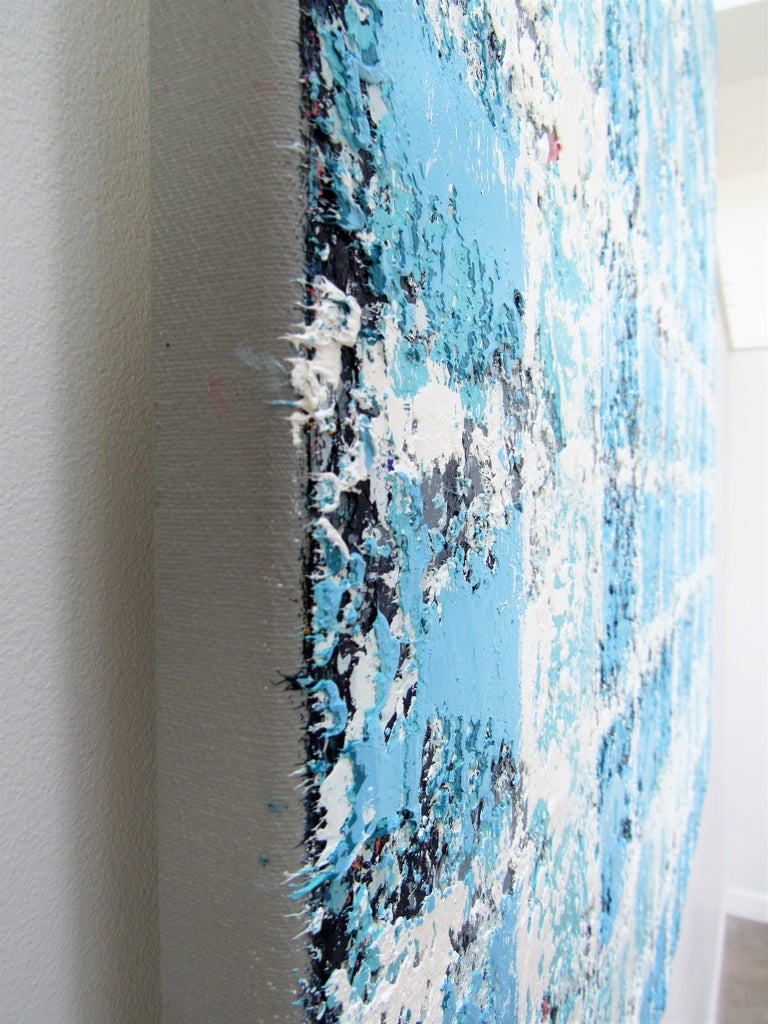 Brian Neish - Unspoken - Blue and White Abstract Art / Geometric ...