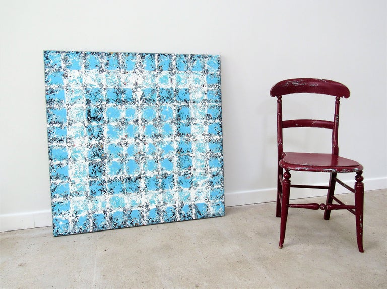 Brian Neish - Unspoken - Blue and White Abstract Art / Geometric ...
