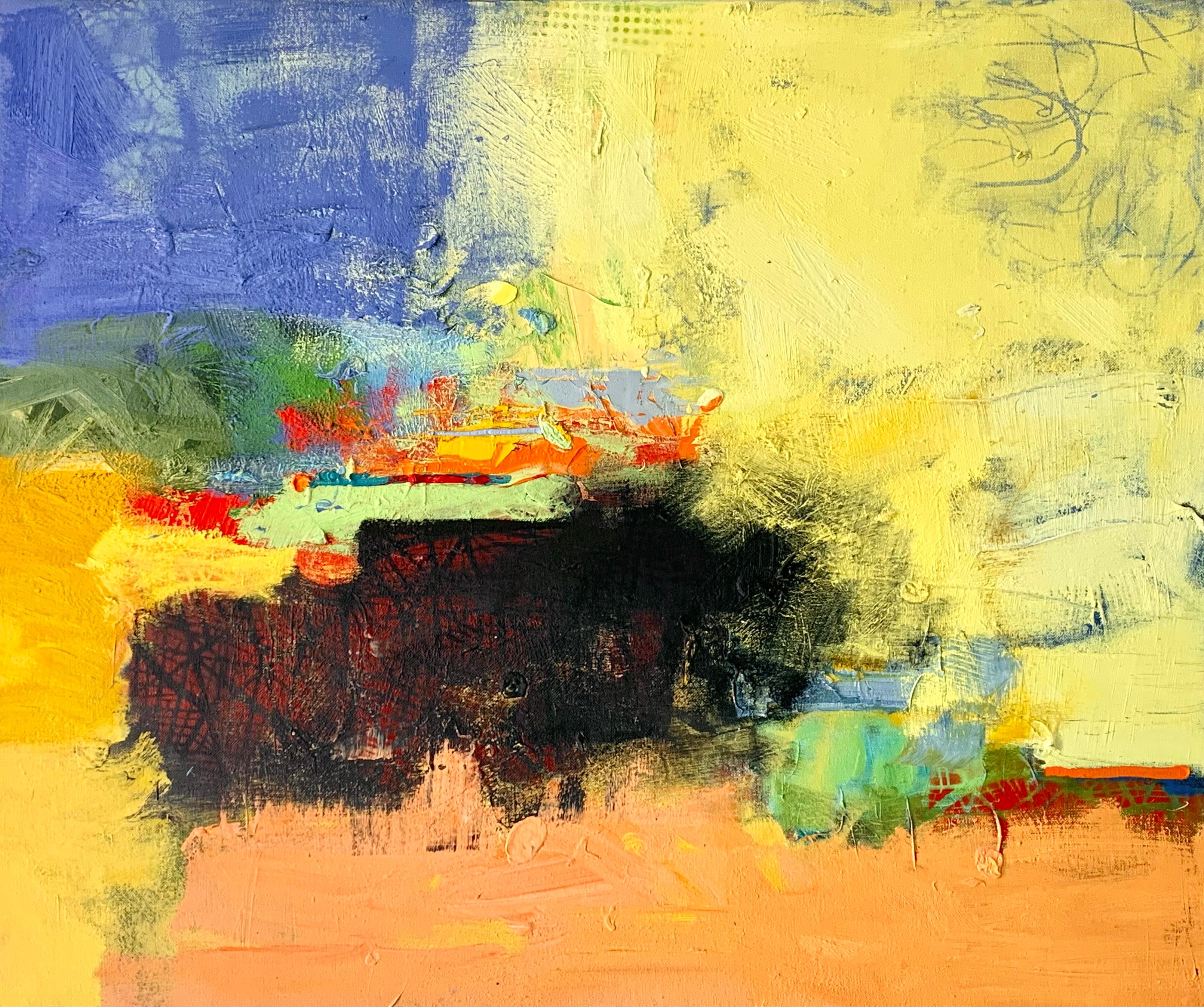 Brian Smith - Contemporary Abstract Oil Painting with Collage on Canvas ...