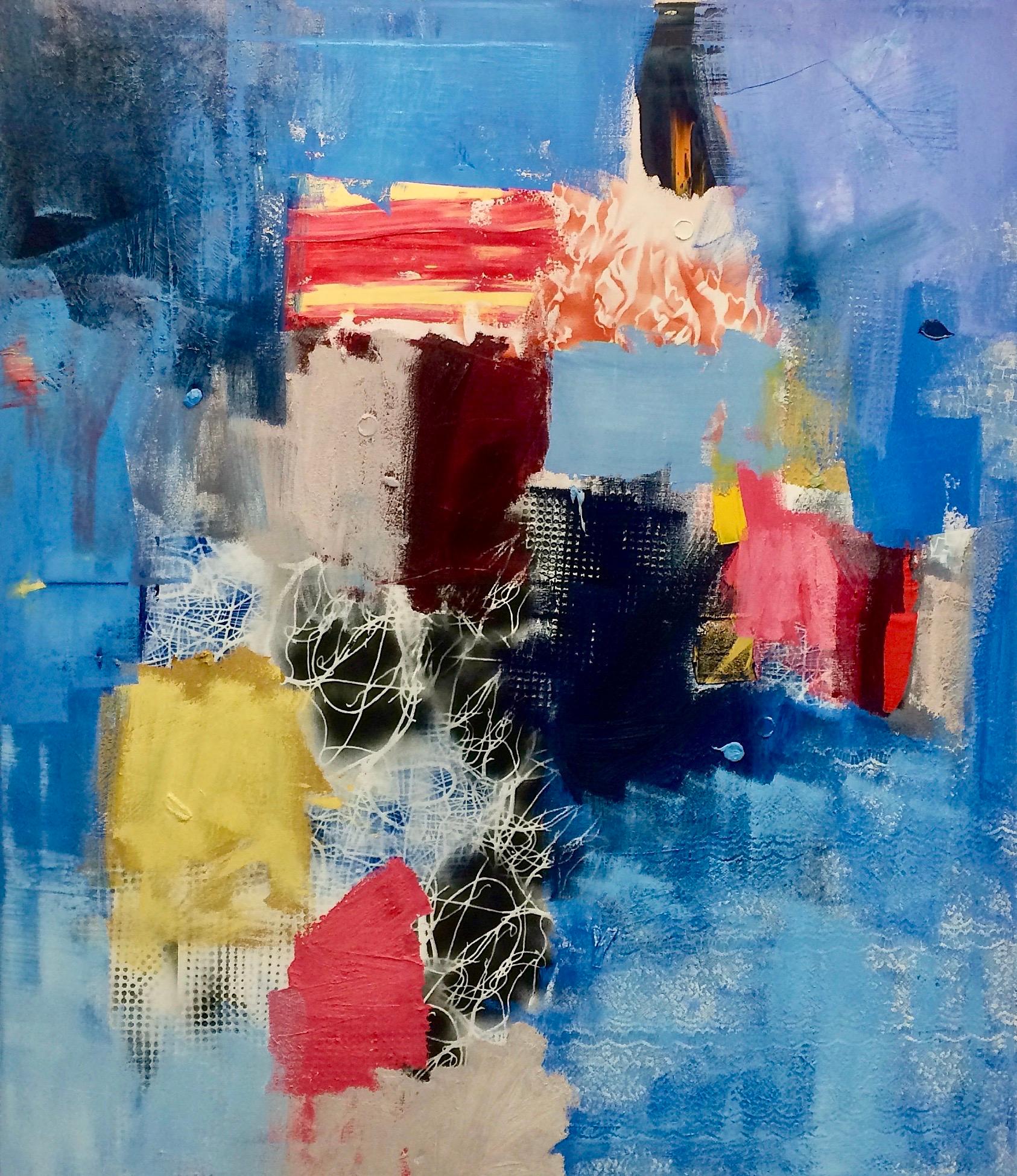 Brian Smith - Contemporary Abstract Oil Painting with Collage on Canvas ...