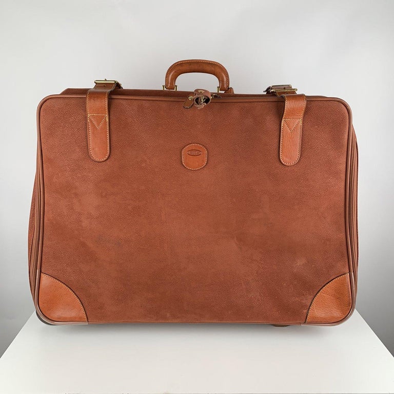 Bric's Tan Leather Travel Set Suitcase and Holdall Bag For Sale at ...