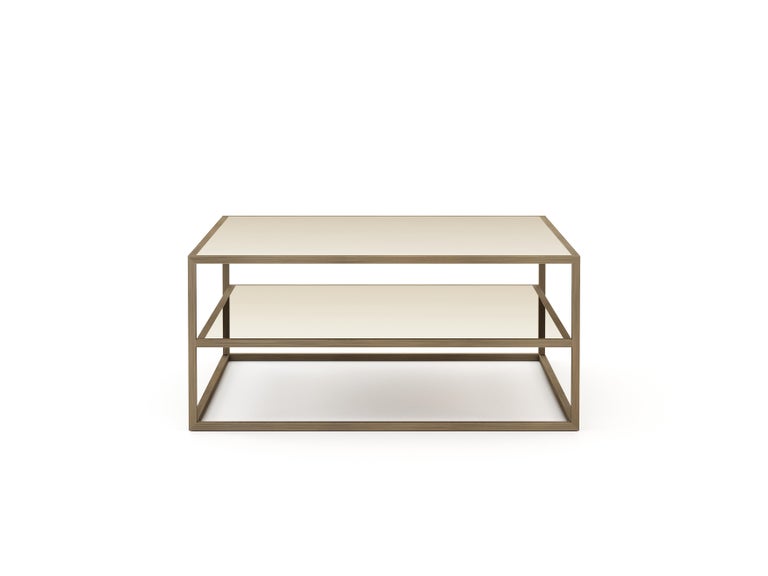 Modern style Bridge Coffee Table made with brass and glass, Handmade ...