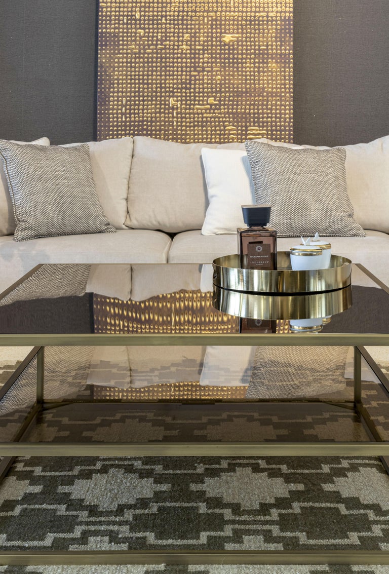 Modern style Bridge Coffee Table made with brass and glass, Handmade ...