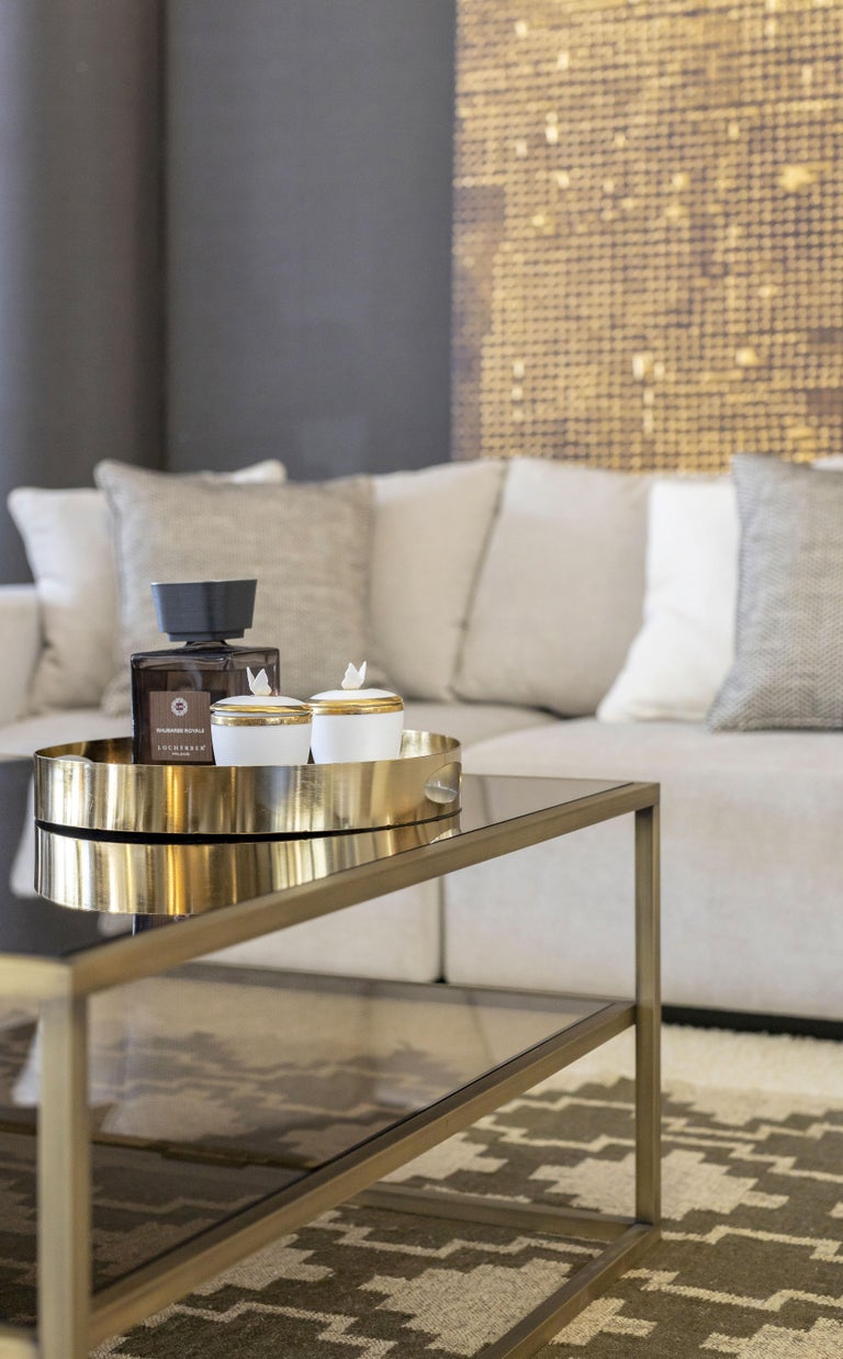 Modern style Bridge Coffee Table made with brass and glass, Handmade ...