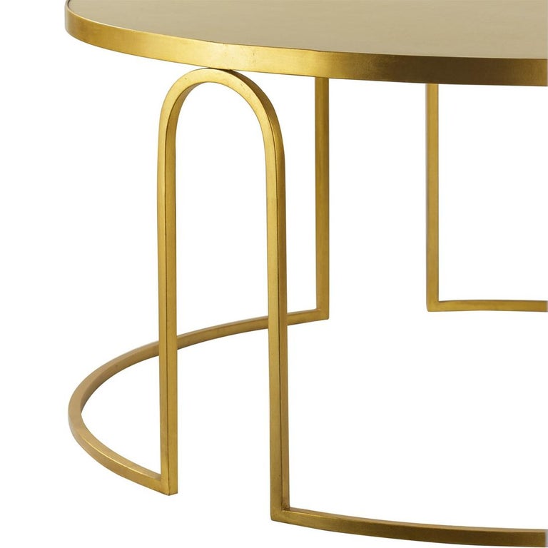 Bridge Coffee Table in Brass Leaf Finish at 1stDibs