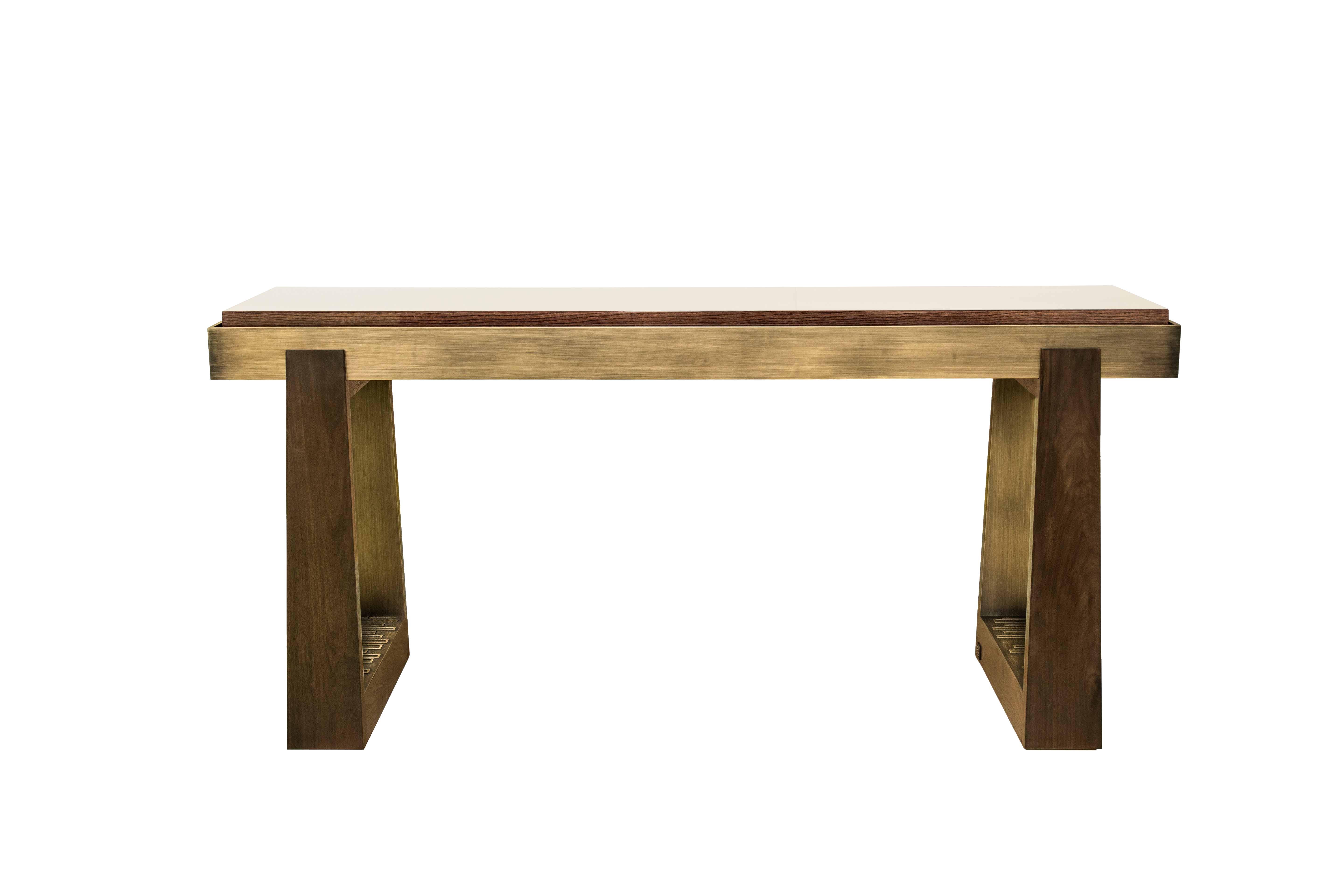 Bridge Console - High Gloss Timber For Sale at 1stDibs