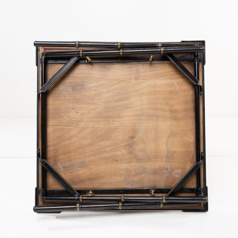 Bridge or Games Table with Folding Legs by Jacques Adnet, France For ...