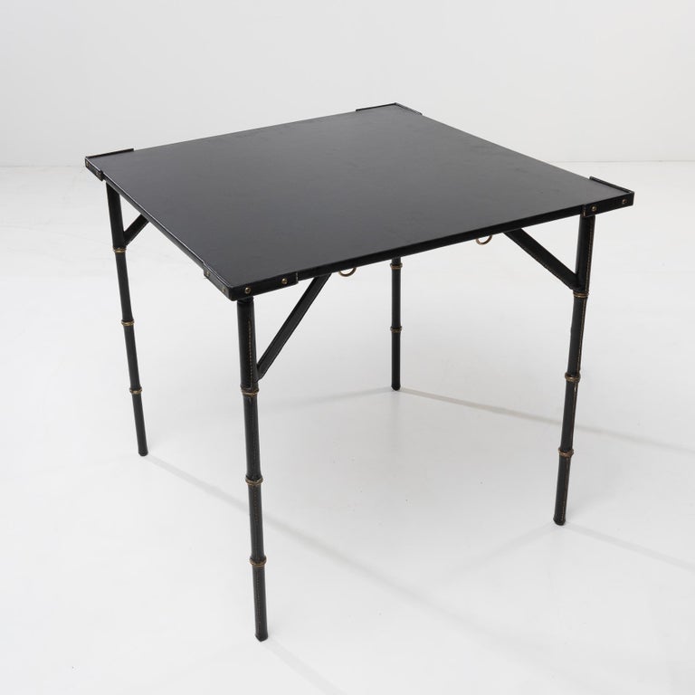 Bridge or Games Table with Folding Legs by Jacques Adnet, France For ...