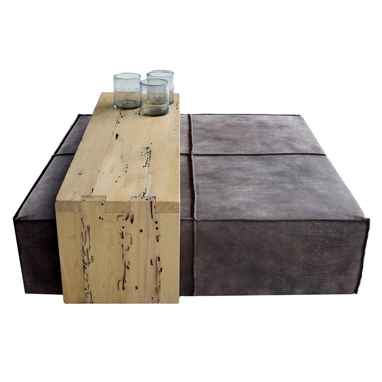 Bridge Set of Pouf and Coffee Table For Sale at 1stDibs