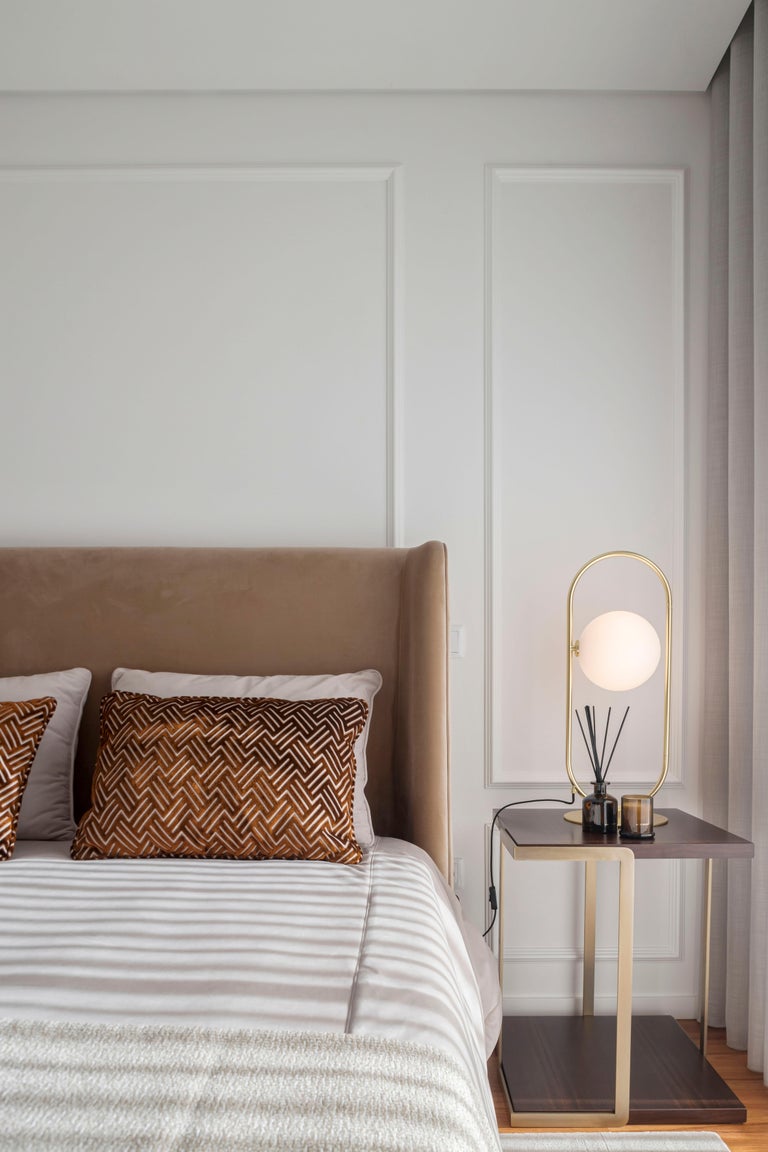 Modern Bridge Side Table made with wood and brass, Handmade by Stylish ...