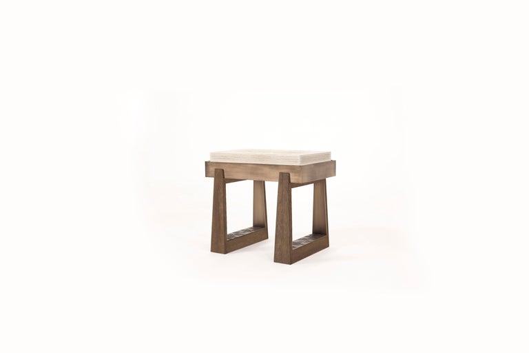 Bridge Side Table - Oak and Walnut - Size I For Sale at 1stDibs