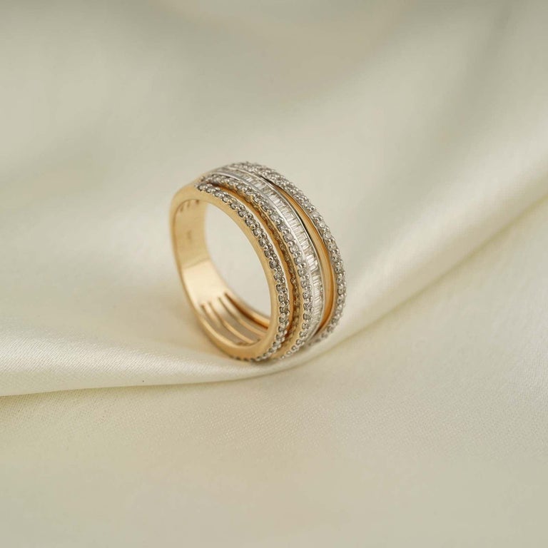Customizable Bridget gold and diamond ring For Sale at 1stDibs