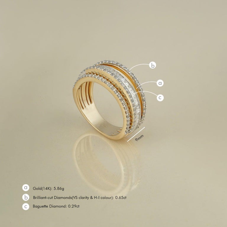 Customizable Bridget gold and diamond ring For Sale at 1stDibs