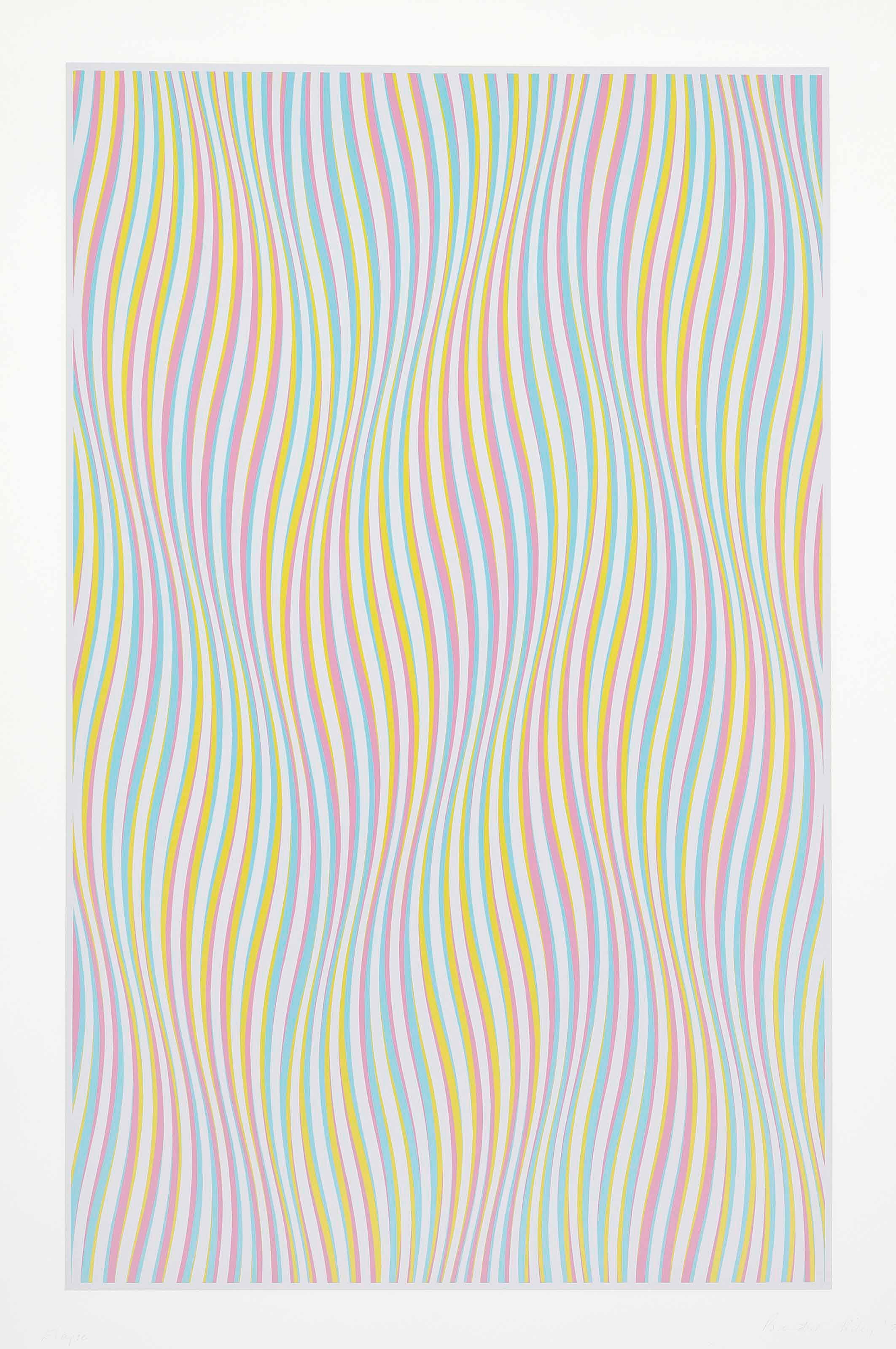 Bridget Riley - Rose Horizontal -- Screen Print, Stripes, Patterns, Op ...