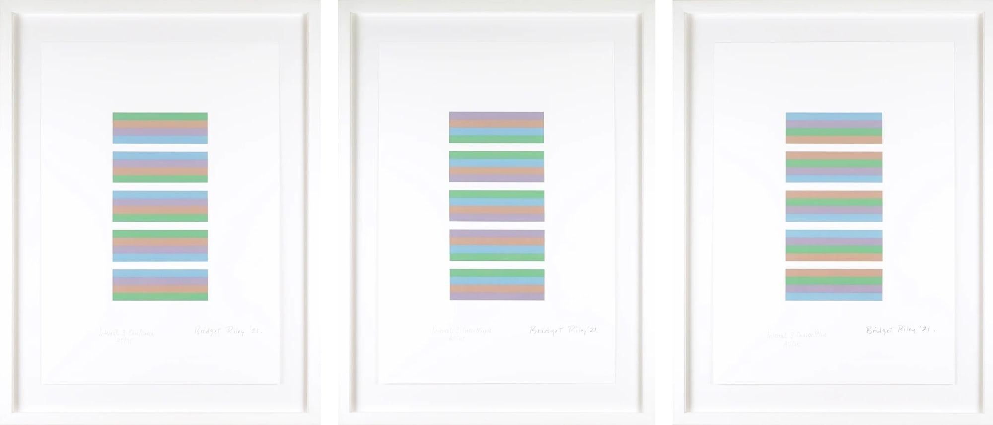 Bridget Riley - Intervals 3 - Complete Set Of 3 By Bridget Riley For ...