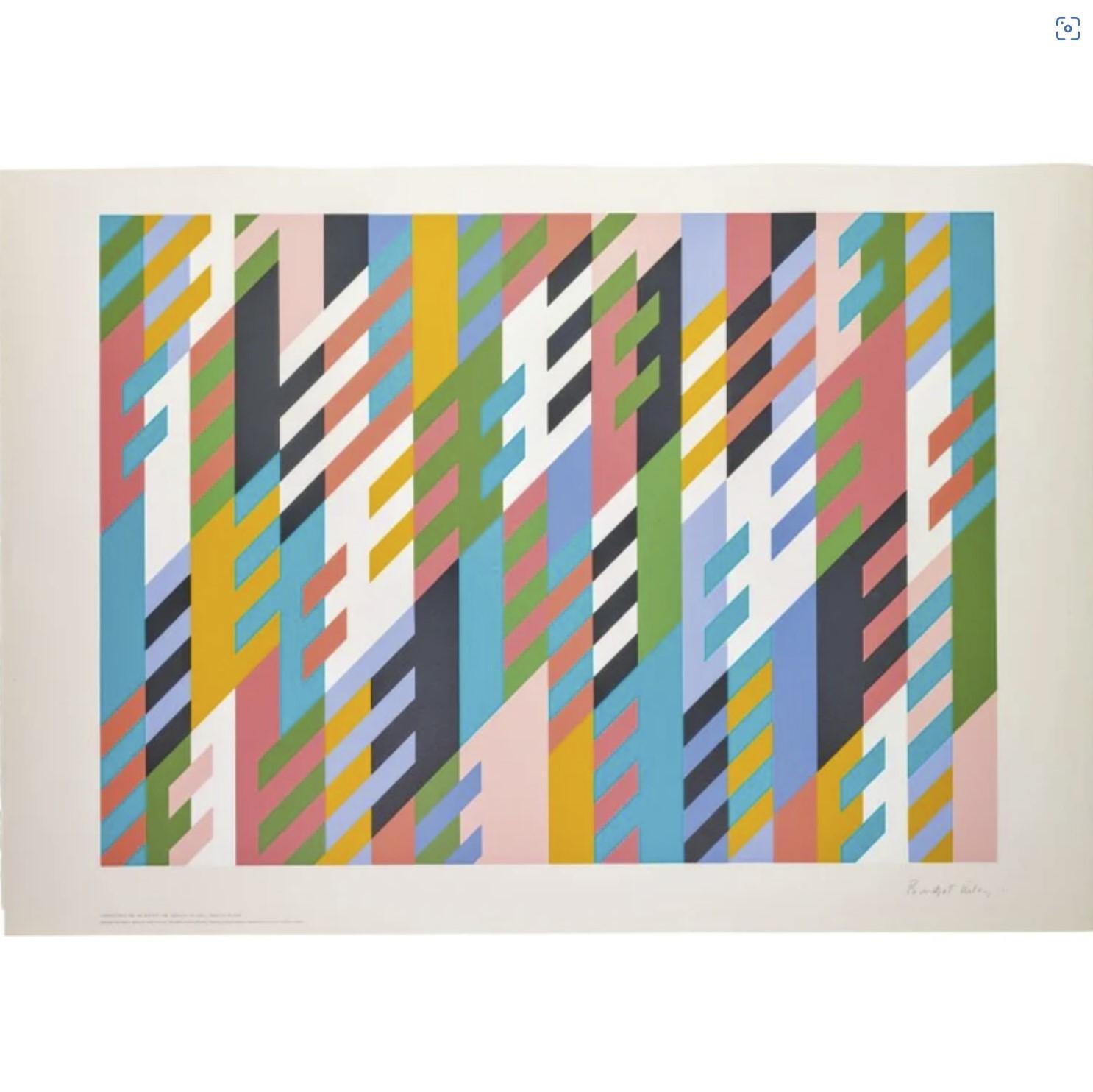 Bridget Riley - Vista -- Screen Print, Horizontal Lines, Op Art by ...