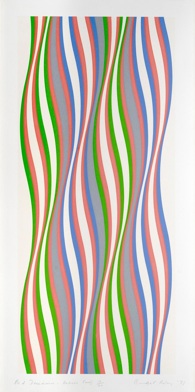 Bridget Riley - Red Dominance - Op Art, Print, Screenprint ...