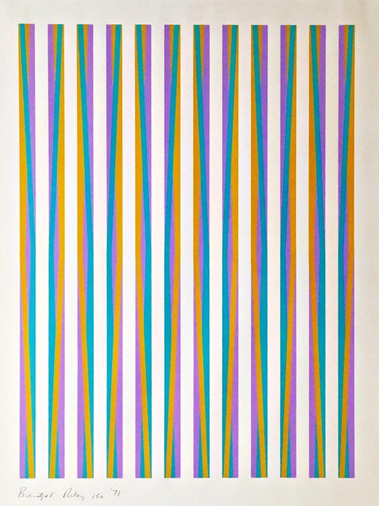 Bridget Riley - Untitled [Chicago Eight] -- Screen Print, Stripes, Op ...