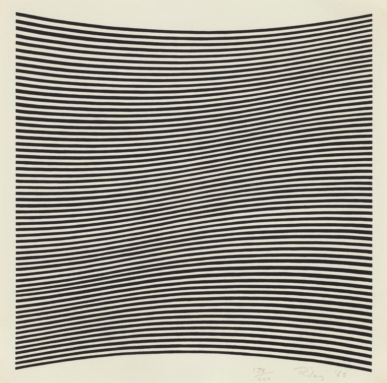 Bridget Riley - Untitled -- Screen Print, Black and White, Op Art by ...
