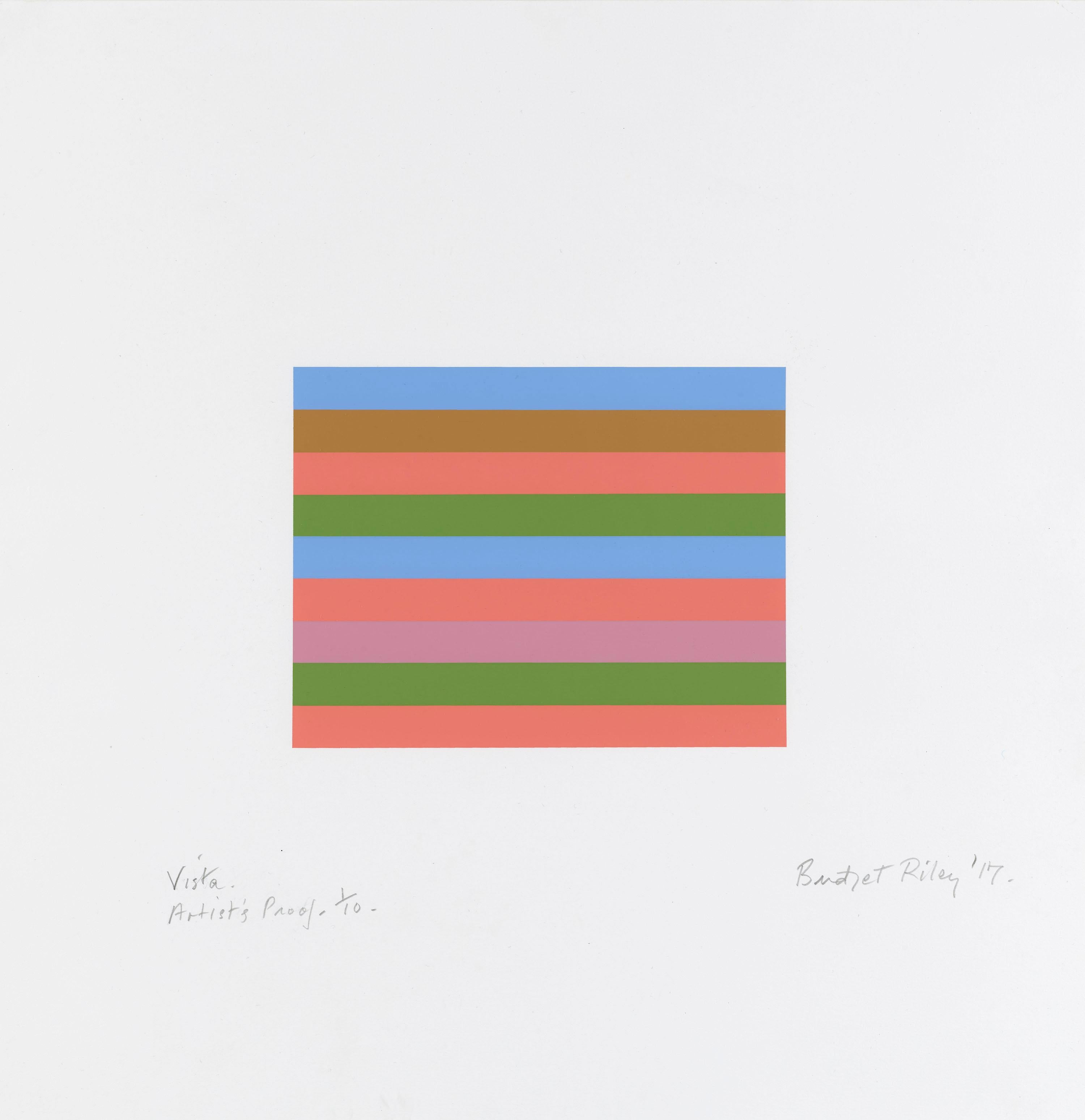 Bridget Riley - Rose Horizontal -- Screen Print, Stripes, Patterns, Op ...