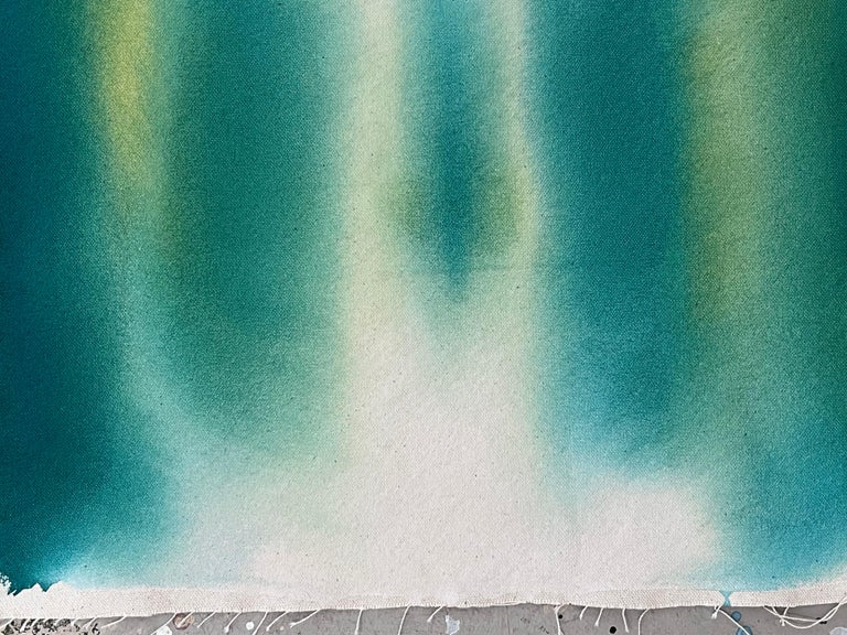 Bridgette Duran - Green Organic Geometric Abstract Colorfield Painting ...