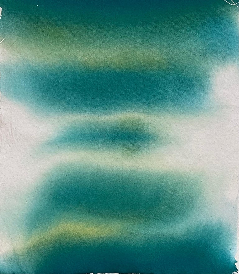 Bridgette Duran - Green Organic Geometric Abstract Colorfield Painting ...