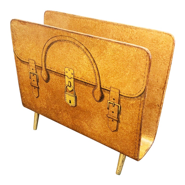 Briefcase Themed Magazine Stand by Piero Fornasetti at 1stDibs