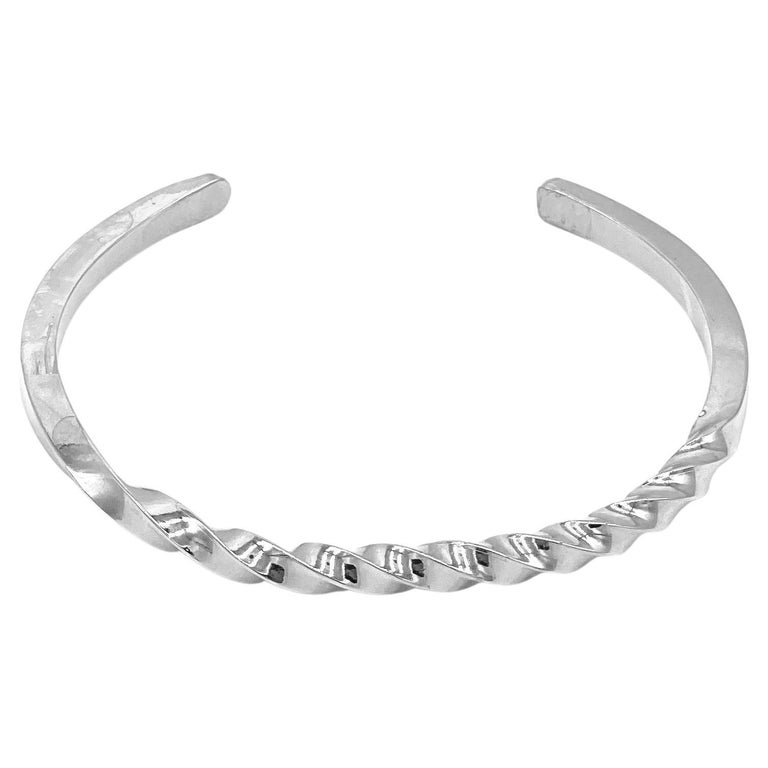 Brielle, Silver Adjustable Bangle For Sale at 1stDibs