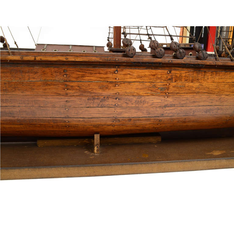 Late 19th Century Italian Nautical Brig Model with Planking Hull, Oiled ...