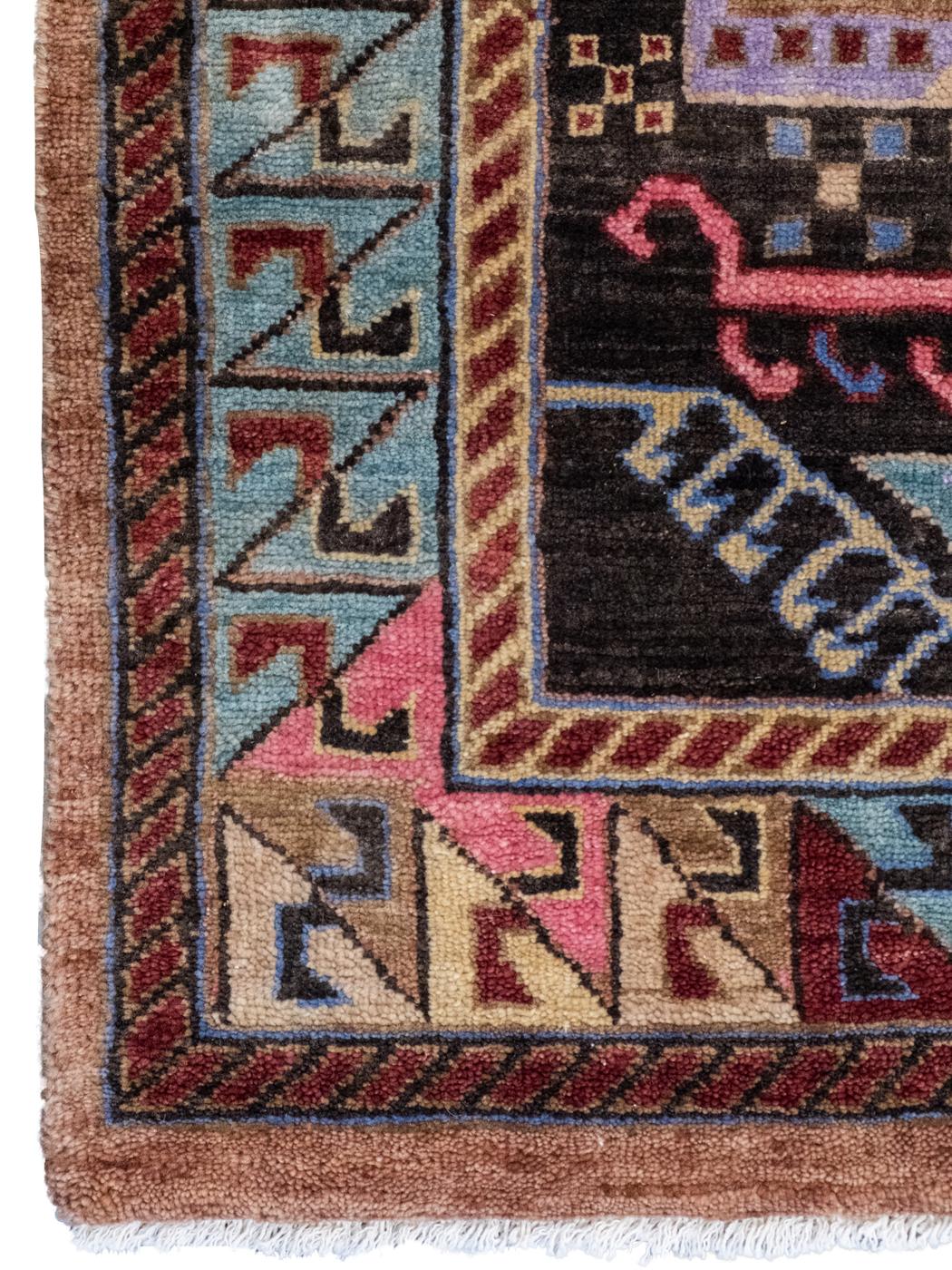 Bright and Bold Colorful Modern Kazak Carpet For Sale at 1stDibs