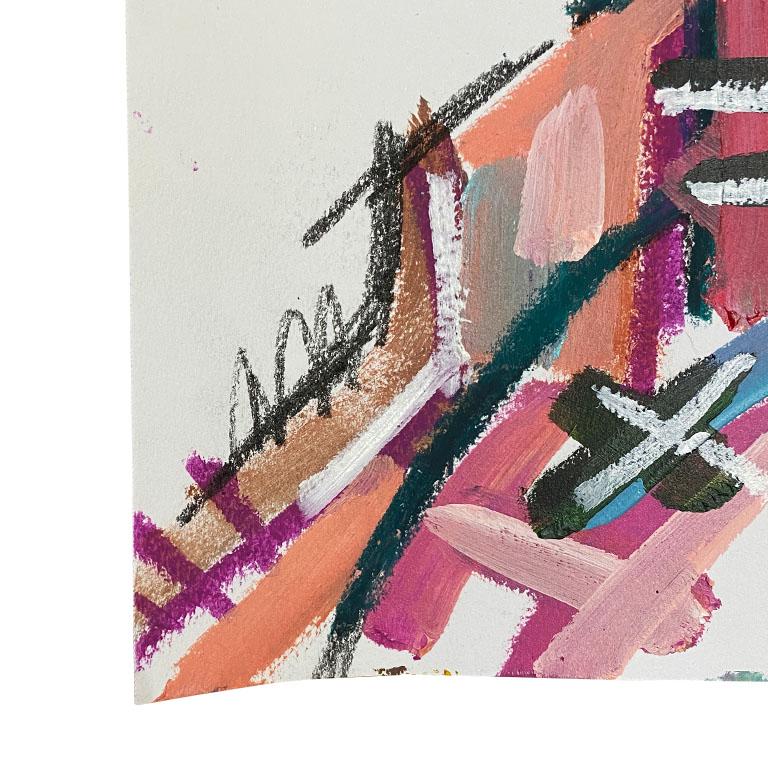 Bright Bold Postmodern Cubist Abstract Portrait Painting, Signed For ...