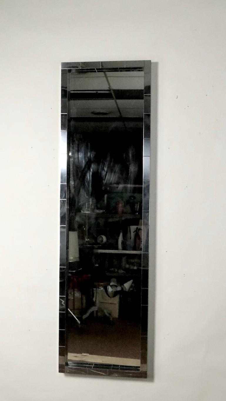 Bright Chrome Console Mirror by Paul Evans at 1stDibs
