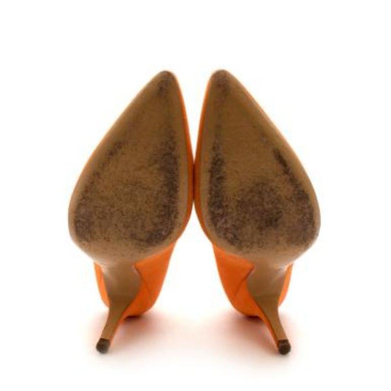 Bright Orange Suede Heeled Pumps For Sale at 1stDibs | orange heels